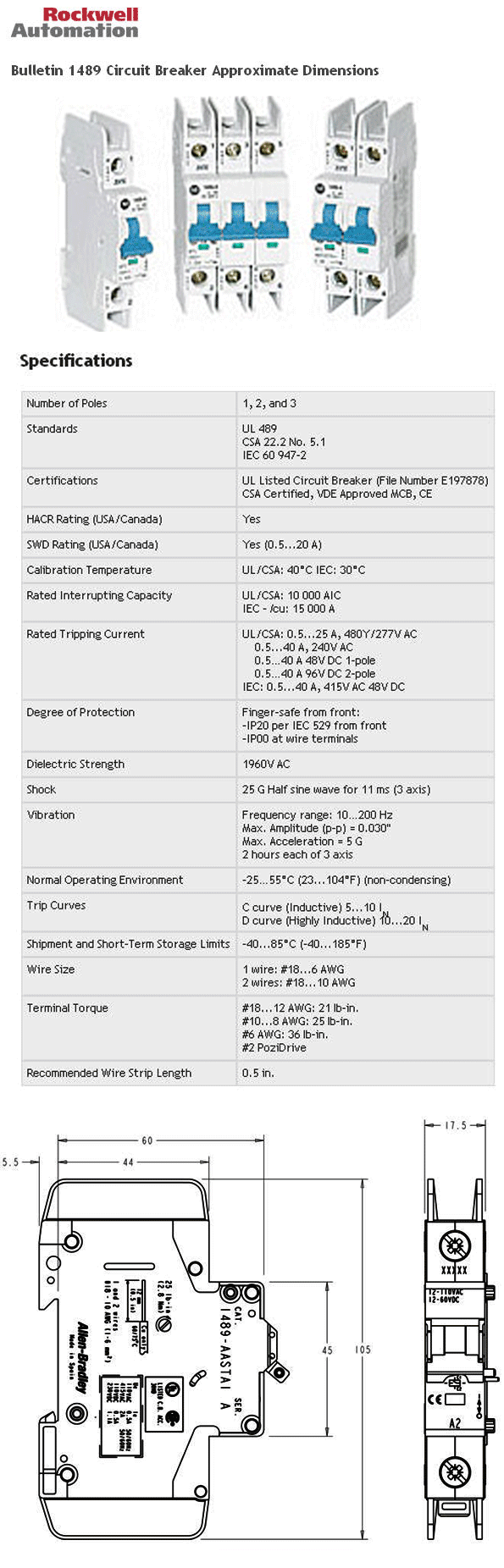 PRODUCT Industrial DIN Rail Circuit Breakers : บริษัท ร็อกเวล ออโตเม ...