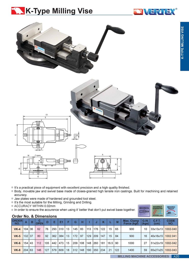 บริษัท เอส.เอ็ม.ที.เอเซีย จำกัด : K-Type Milling Vise